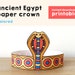 Ancient Egypt Cobra Paper Crown Princess Template Party - Etsy