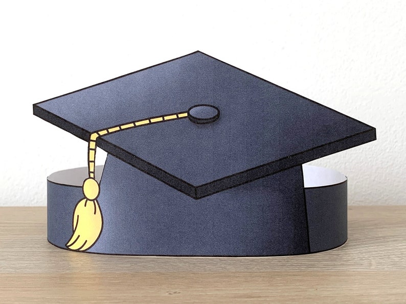 Graduation Cap Paper Crown Party Coloring Printable Kids Craft - Etsy