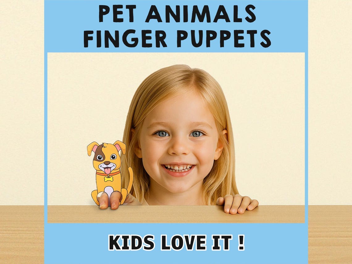 Pets Animal Paper Craft Printable Finger Puppet Template Kids Craft ...