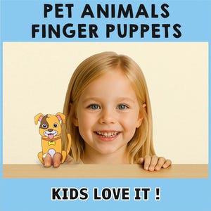 Pets Animal Paper Craft Printable Finger Puppet Template Kids Craft ...