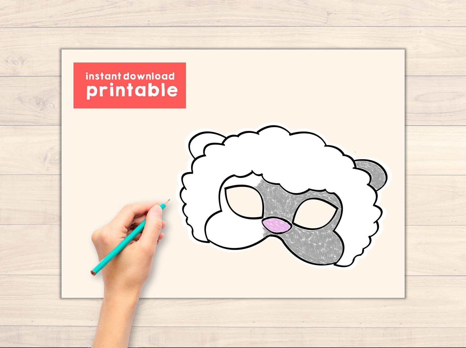Animal Mask Sheep - Sheep Mask - Farm Animal Party - Farm Animals ...
