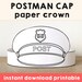 Postman Cap Hat Paper Crown Party Coloring Printable Kids Craft ...