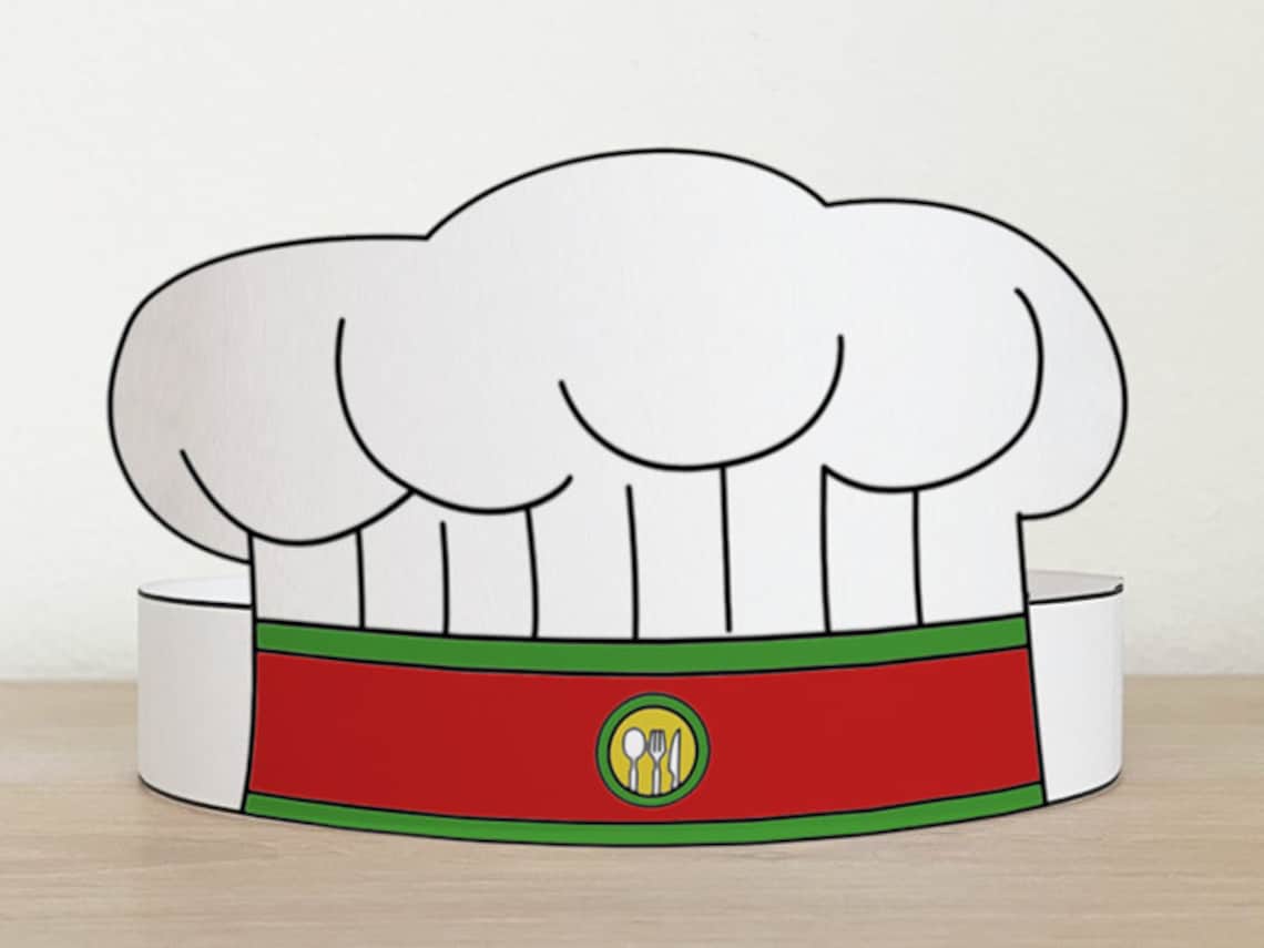 Chef Hat Cook Paper Crown Restaurant Party Printable Kids - Etsy
