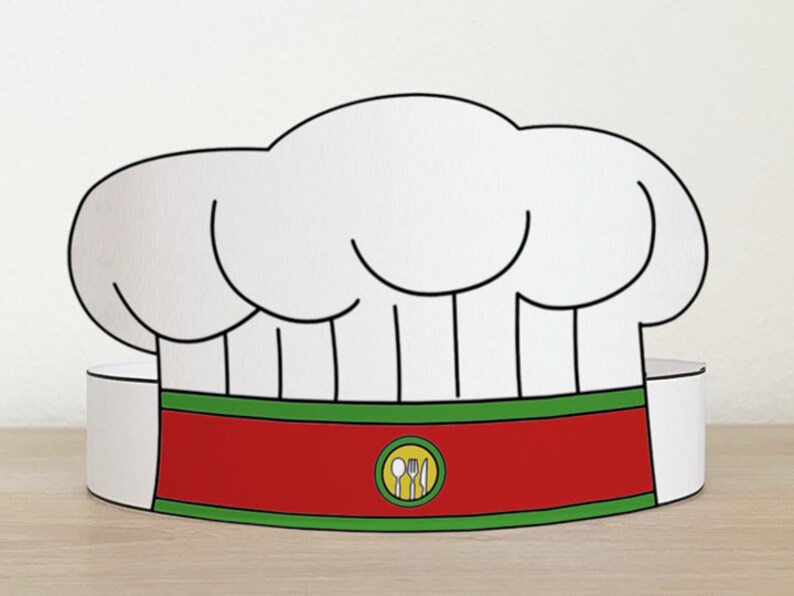 Chef Hat Cook Paper Crown Restaurant Party Printable Kids - Etsy