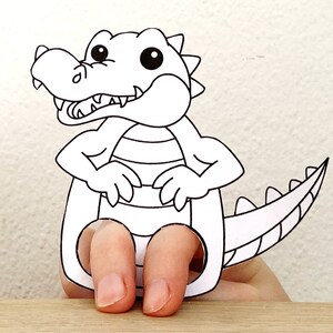 Crocodile Paper Craft Printable Australian Animal Finger Puppet Kids ...