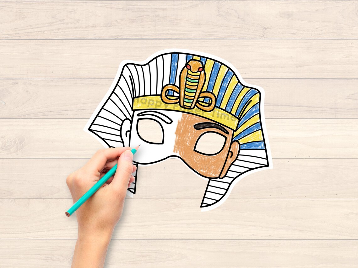Pharaoh Egypt Mask Ancient Egypt Party Mask Template Costume - Etsy UK