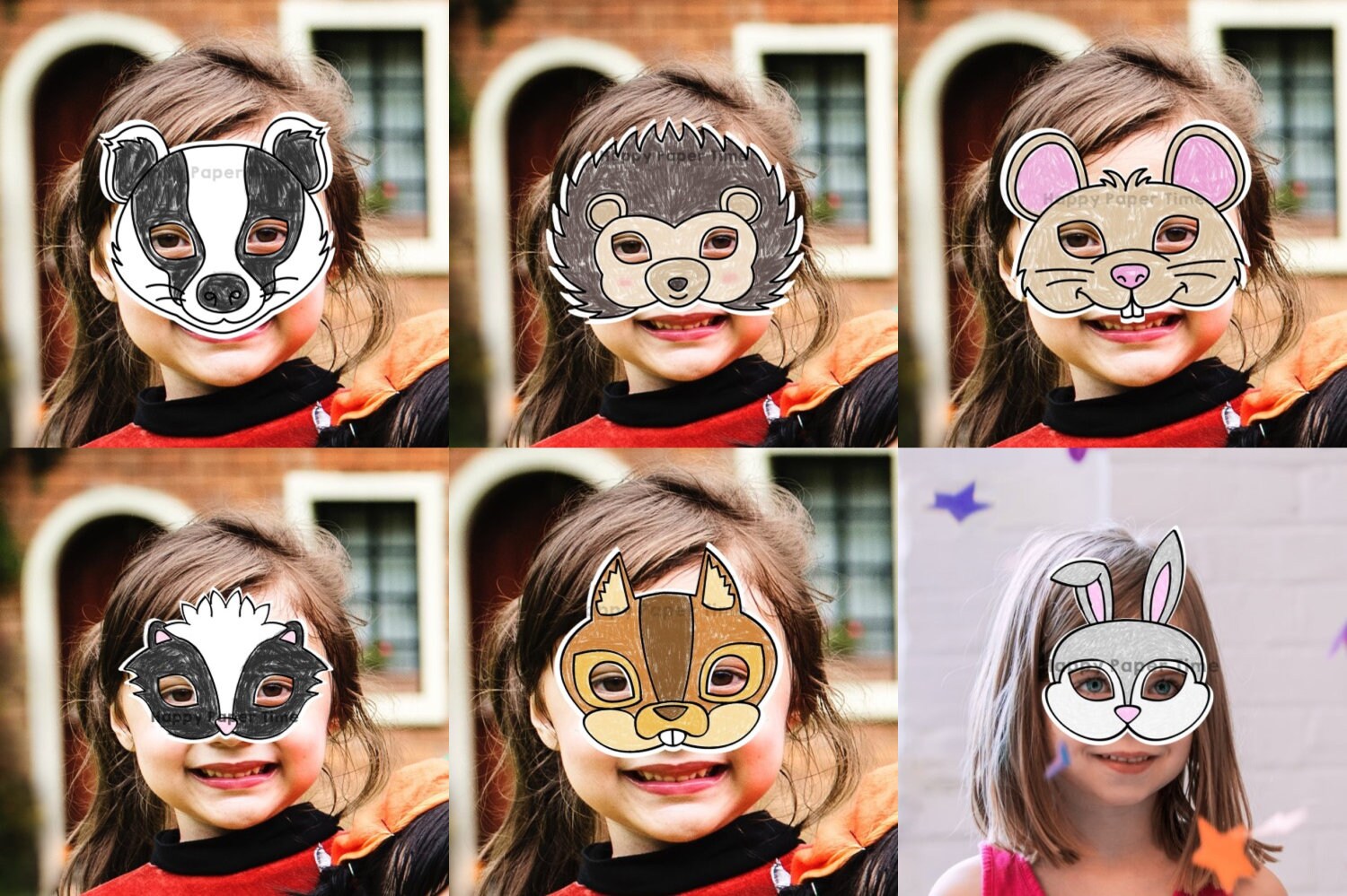 Woodland Animal Masks Template Pdf Crafting Kid Party Favor Printable ...