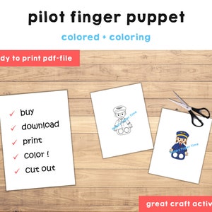 Pilot Paper Craft Printable Community Helper Finger Puppet Kids Craft ...