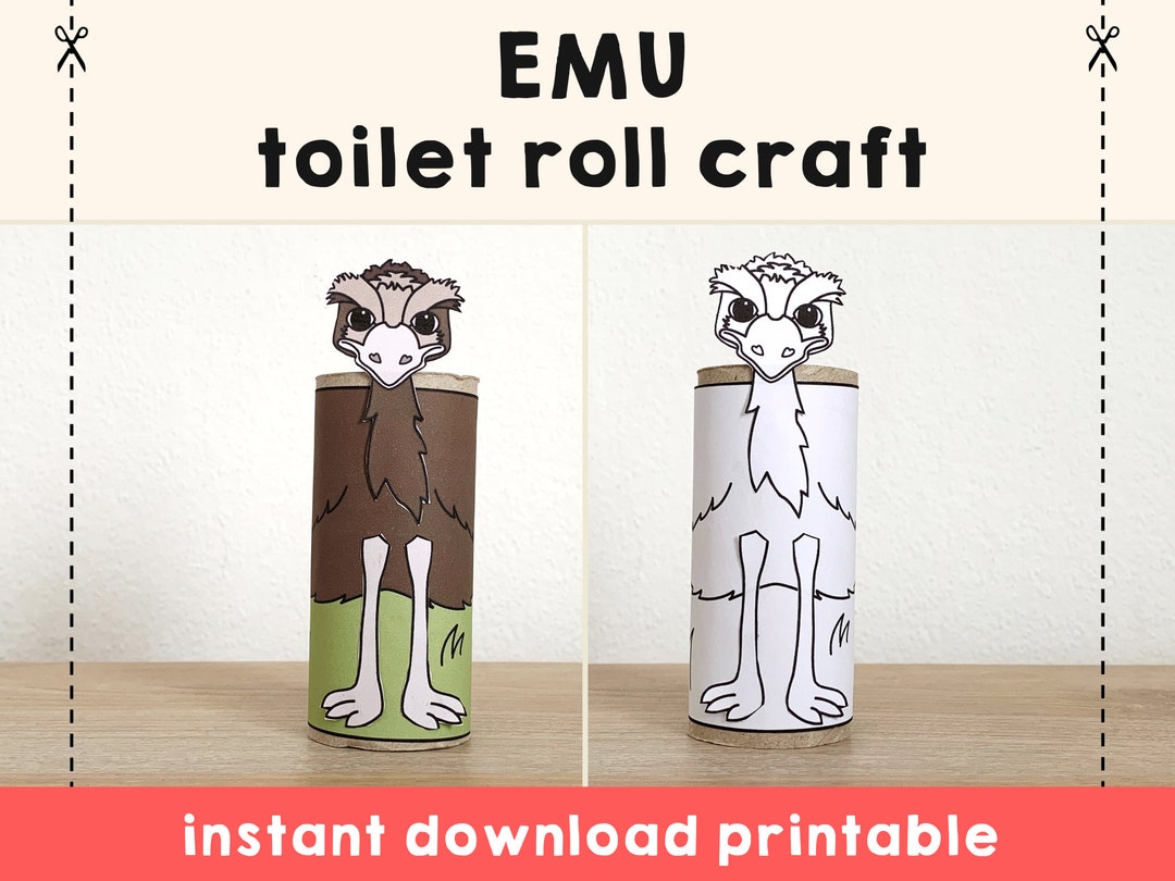 Emu Toilet Paper Roll Craft Australian Animal Party Coloring Printable ...
