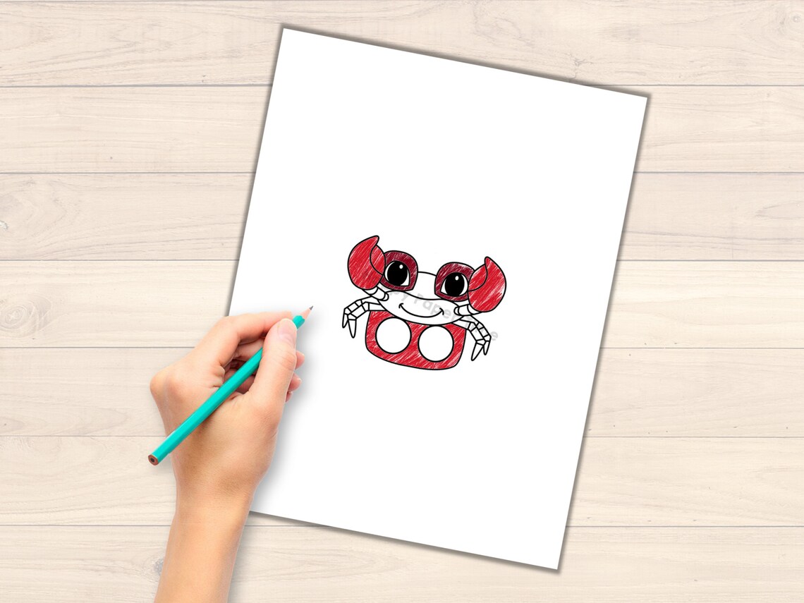Crab Paper Craft Printable Ocean Animal Finger Puppet Kids - Etsy