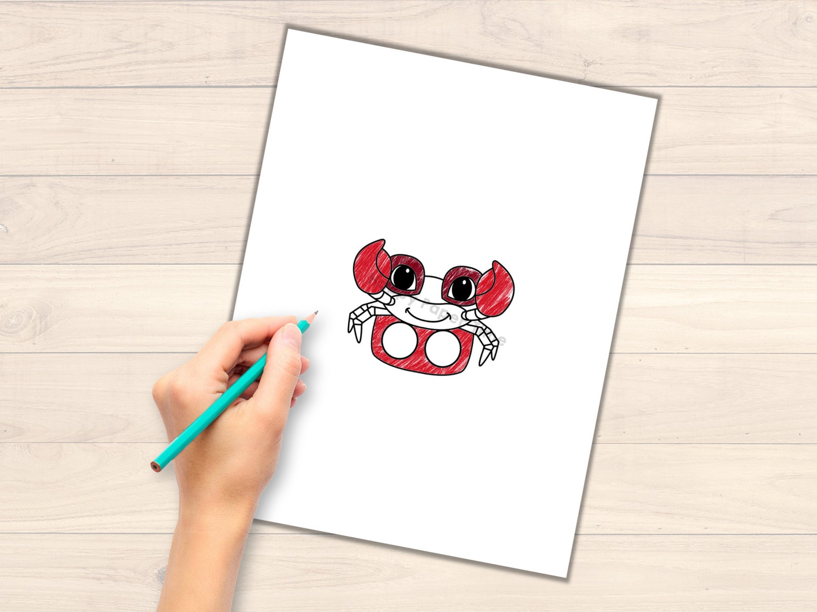 Crab Paper Craft Printable Ocean Animal Finger Puppet Kids - Etsy
