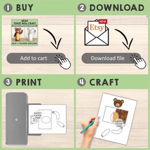 Bear Toilet Paper Roll Craft Forest Woodland Party Coloring Printable ...