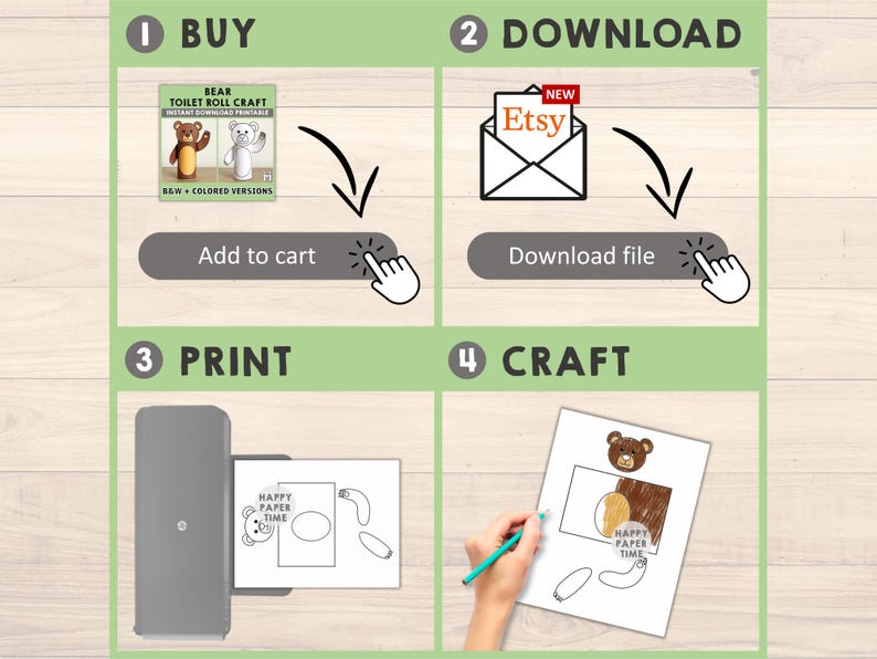 Bear Toilet Paper Roll Craft Forest Woodland Party Coloring Printable ...