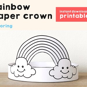 Rainbow Paper Crowns Astronomy Summer Spring Printable Kids - Etsy