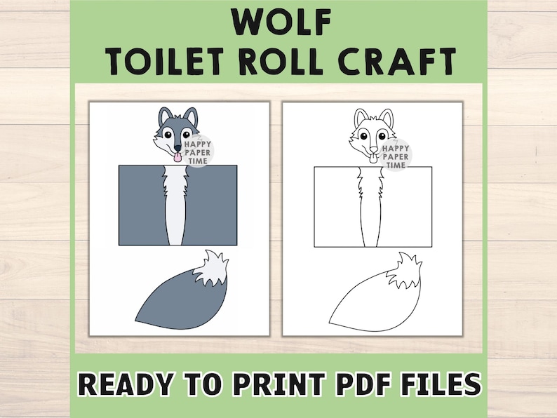 Wolf Toilet Paper Roll Craft Forest Woodland Party Coloring Printable ...