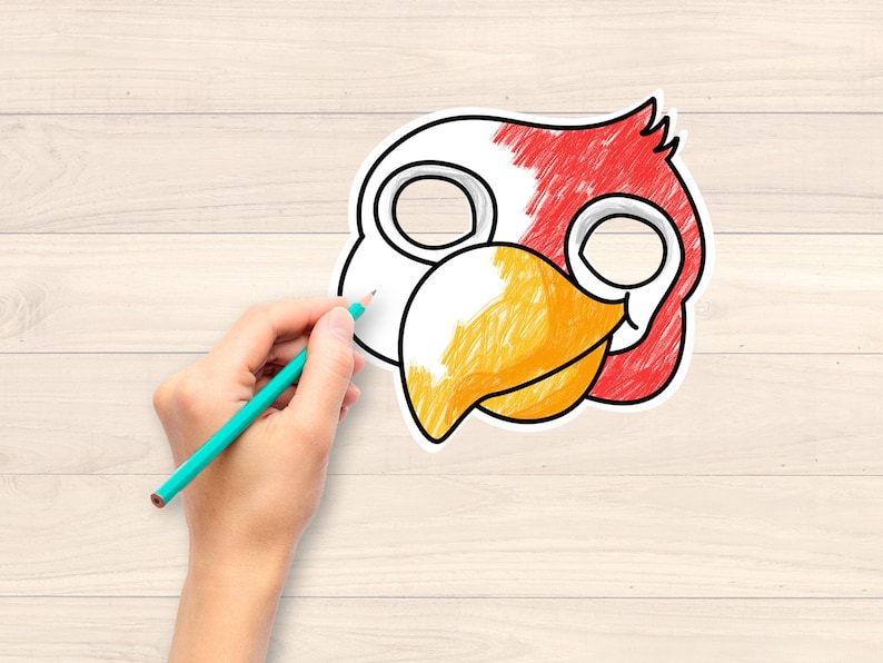 Parrot Mask Paper Bird Animal Mask Party Favor Pet Printable Jungle ...