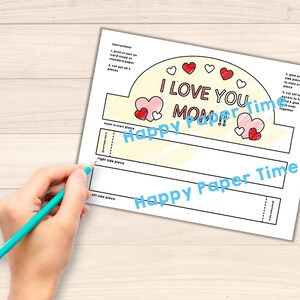Mother's Day Paper Crown Template Birthday Party Headband Coloring ...