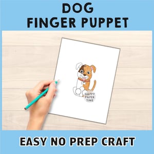 Dog Puppy Paper Craft Printable Pet Animal Finger Puppet Kids Craft ...