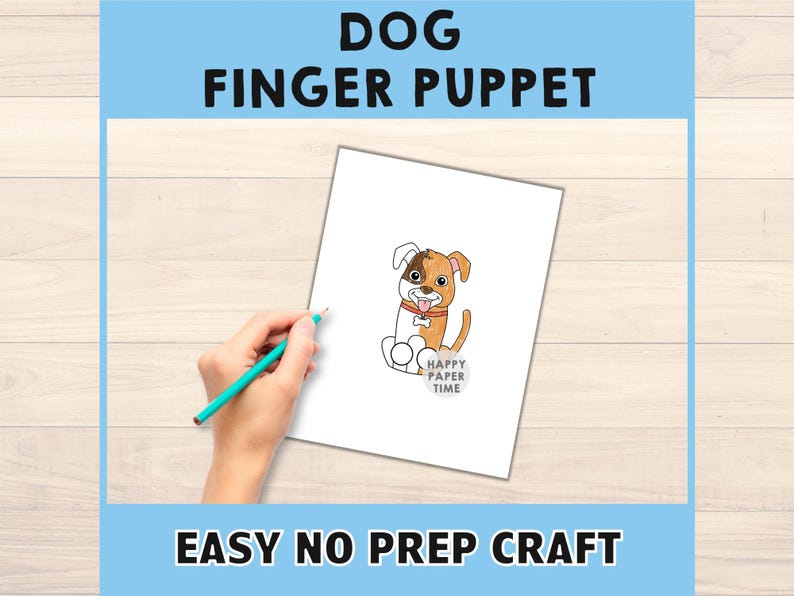Dog Puppy Paper Craft Printable Pet Animal Finger Puppet Kids Craft ...