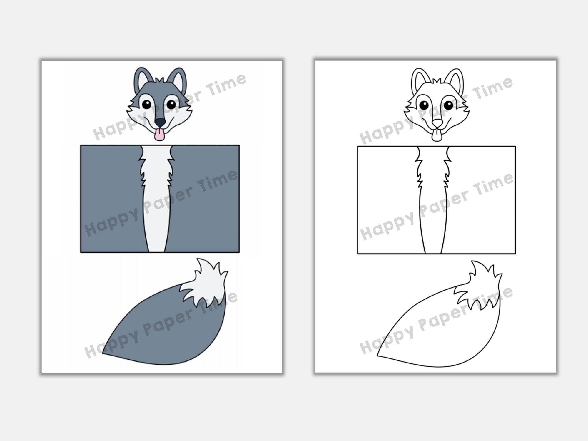 Wolf Toilet Paper Roll Craft Forest Woodland Party Coloring - Etsy