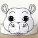 Hippo Paper Crown Party Coloring Printable Kids Craft African Birthday ...