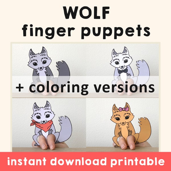Wolf Finger Puppet - Etsy
