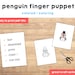 Penguin Paper Craft Printable Finger Puppet Template Kids Craft ...