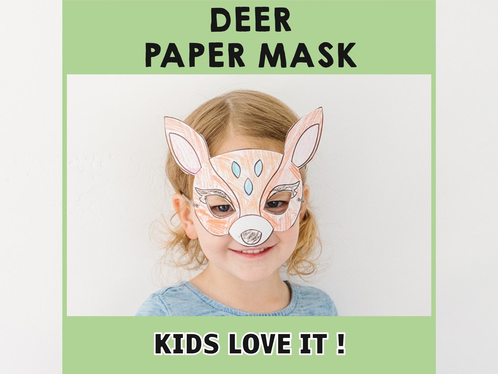 Deer Mask Printable Deer Party Printable Gift Deer Costume Deer Paper ...