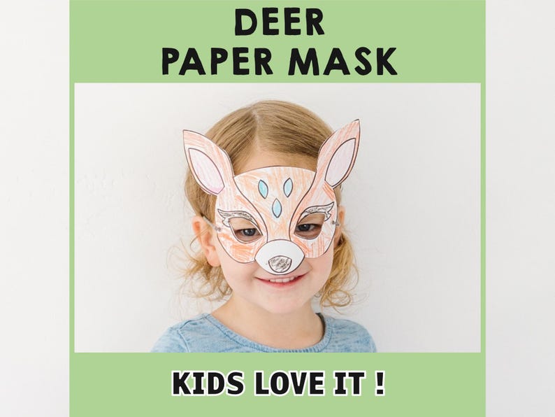 Deer Mask Printable Deer Party Printable Gift Deer Costume Deer Paper ...