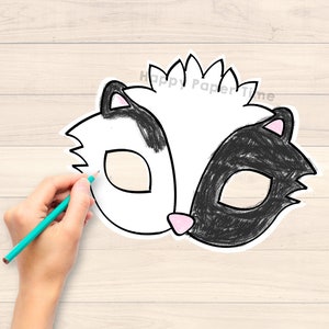 Skunk Mask Woodland Mask Animal Mask Kids Party Favor Skunk Printable ...