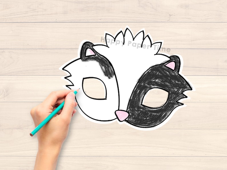 Skunk Mask Woodland Mask Animal Mask Kids Party Favor Skunk | Etsy