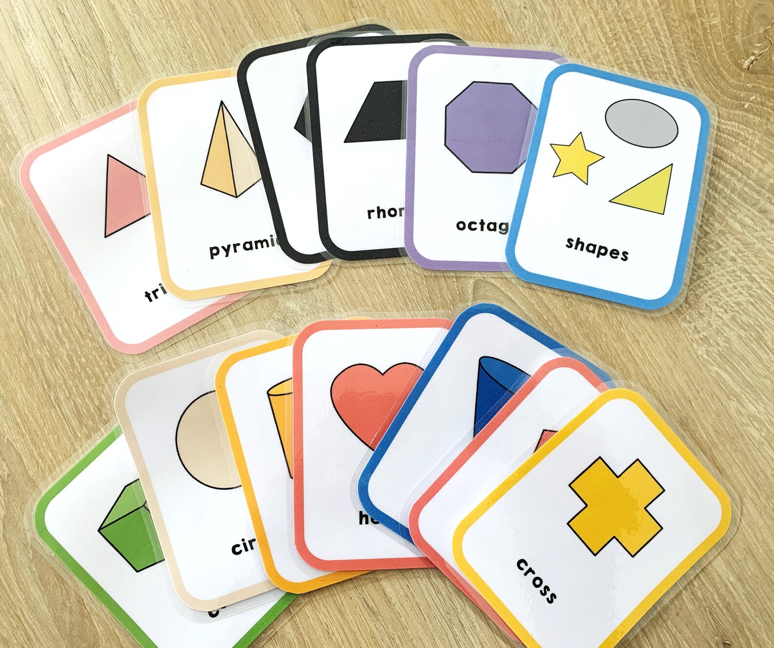 Geometric Shapes Flash Cards Printable Montessori Materials | Etsy