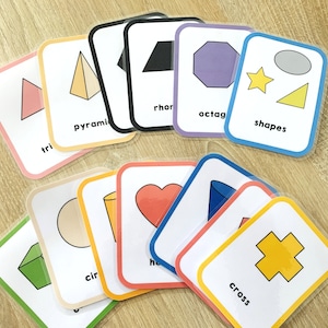 Geometric Shapes Flash Cards Printable Montessori Materials Preschool ...