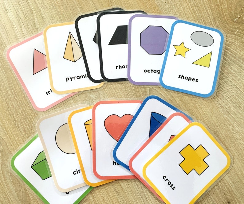 Geometric Shapes Flash Cards Printable Montessori Materials - Etsy