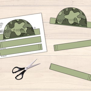 Soldier Helmet Paper Crown Headband Military Army Veteran Day Printable ...