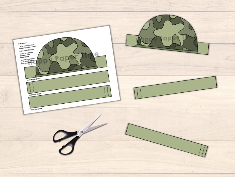 Soldier Helmet Paper Crown Headband Military Army Veteran Day | Etsy