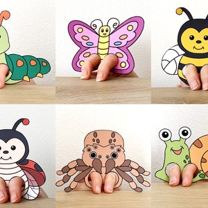 Bugs Insects Paper Craft Printable Finger Puppet Template Kids Craft ...