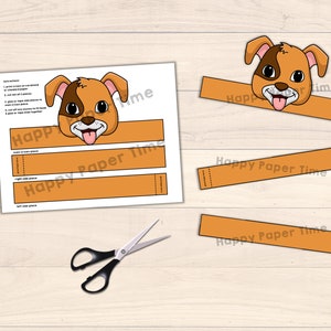 Dog Paper Crown Headband Pet Animal Printable Kids Craft Puppy Party ...