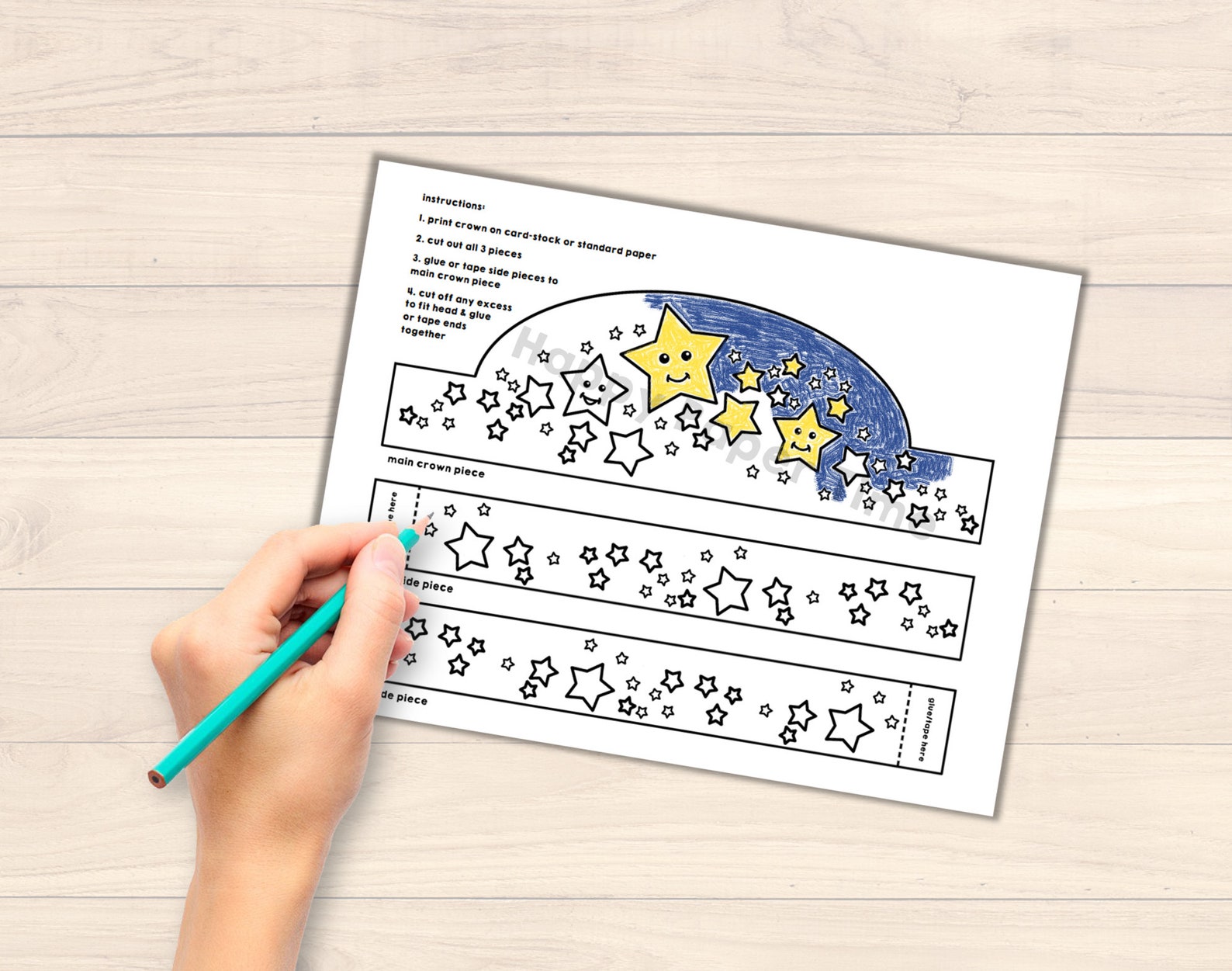 Stars Paper Crowns Astronomy Summer Spring Printable Kids Craft ...