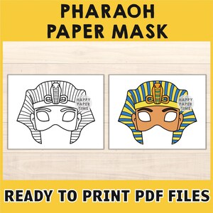 Pharaoh Egypt Mask Ancient Egypt Party Mask Template Costume Diy Party ...