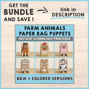 Pig Paper Bag Puppet Printable Farm Animal Craft Activity Cut Paste ...
