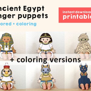Ancient Egypt Paper Craft Printable Finger Puppet Template - Etsy
