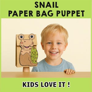 Snail Paper Bag Puppet Printable Spring Bugs Insects Animal Craft ...