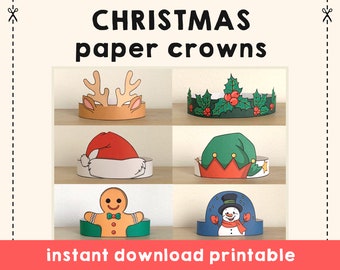 Reindeer Paper Crown COLOR YOUR OWN Printable - Etsy