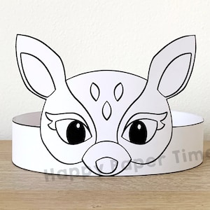 Deer Paper Crown Party Printable Kids Craft Woodland Birthday Gift ...