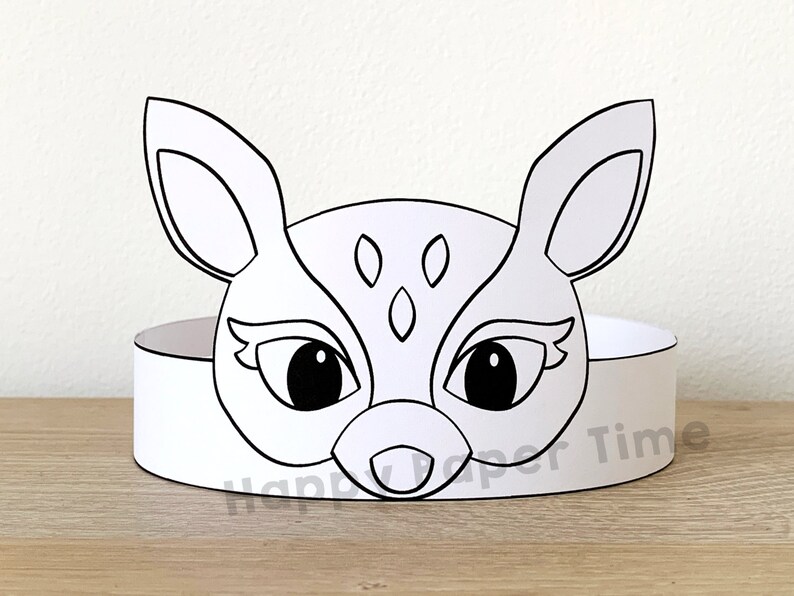 Deer Paper Crown Party Printable Kids Craft Woodland Birthday | Etsy