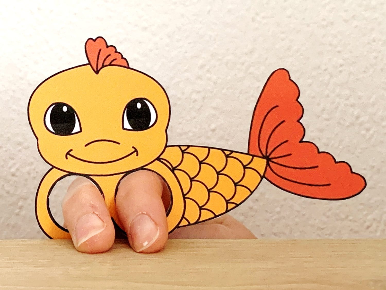 Goldfish Paper Craft Printable Pet Animal Finger Puppet | Etsy