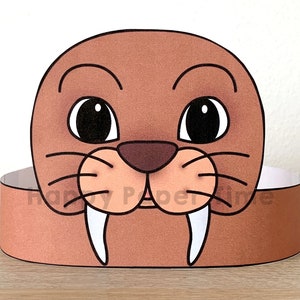 Walrus Paper Crown Party Coloring Printable Kids Craft Polar Ocean ...