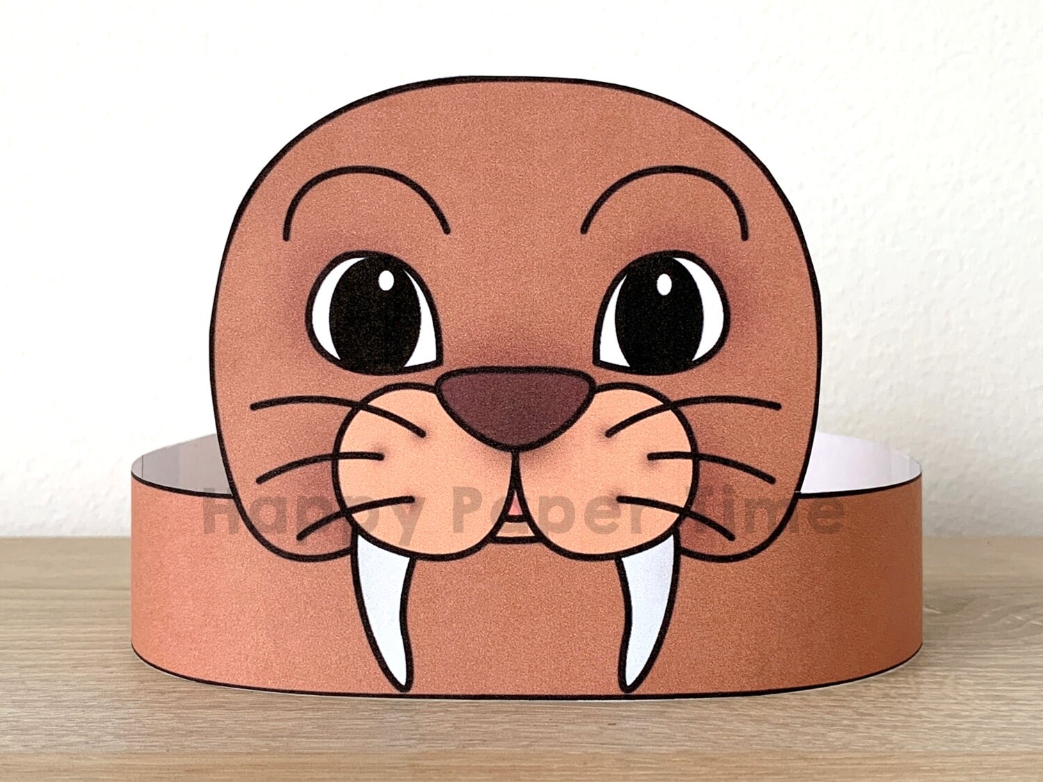 Walrus Paper Crown Party Coloring Printable Kids Craft Polar - Etsy