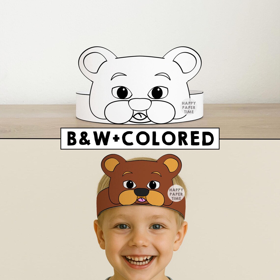 Bear Paper Crown Activity Printable Kids Craft Woodland Forest Birthday ...